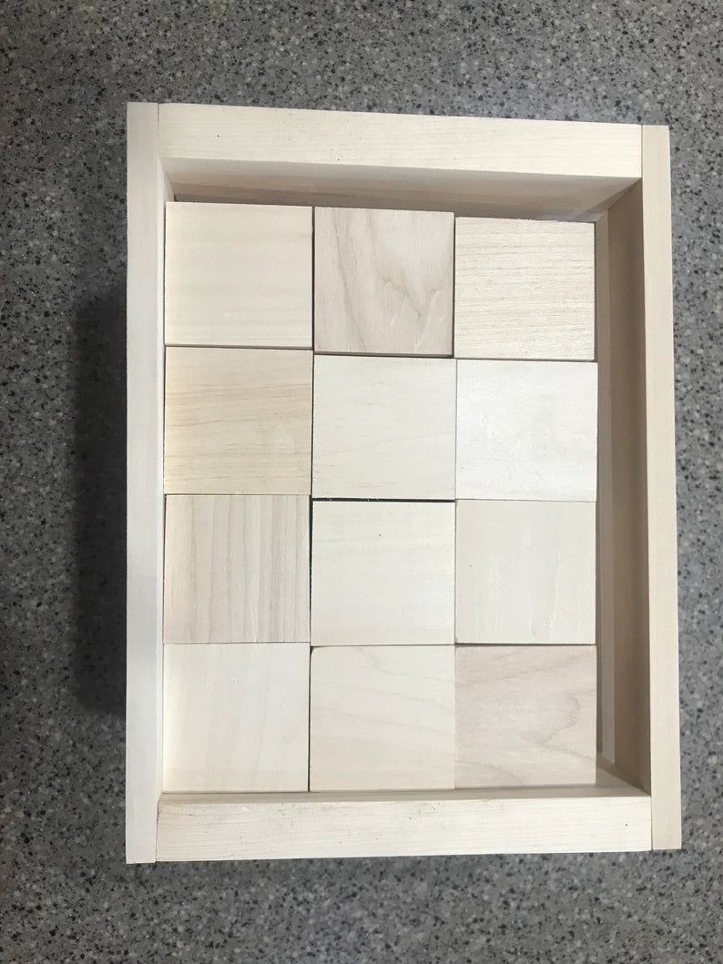 Wooden Building Blocks with Storage Crate- 60 Blocks – Natural Unfinis ...